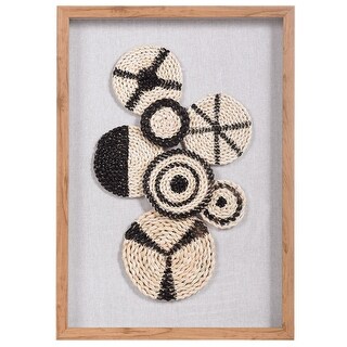 Two Tone - Woven Shadow Box Wall Art - Black, White Finish - Bed Bath ...