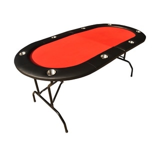 73inch Oval Light Series RED Felt Foldable Casino Game Poker Table - N ...