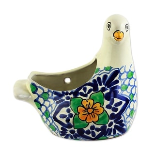Novica Handmade Puebla Dove Ceramic Flower Pot - Bed Bath & Beyond ...