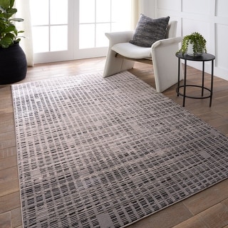Hegra Striped Gray/Cream Rug - Bed Bath & Beyond - 37848366