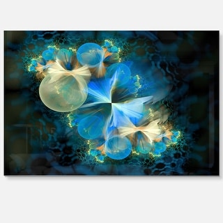 Fractal 3D Blue Bubbles - Abstract Art Glossy Metal Wall Art - Bed Bath ...