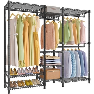 Garment Rack Heavy Duty Clothes Rack with Adjustable Shelves & Shoes ...