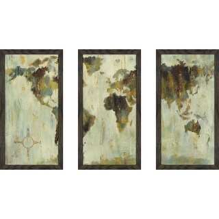 "Bronze World Map" 3 Piece Print on Acrylic - Bed Bath & Beyond - 36043231