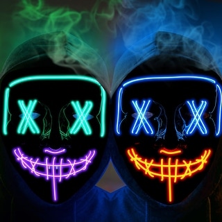 Halloween LED Mask, 2Pcs Light Up Scary Mask, Festival Cosplay Costume ...