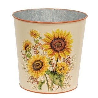 Fall Sunflowers and Berries Metal Bucket for Autumn Decor - Bed Bath ...