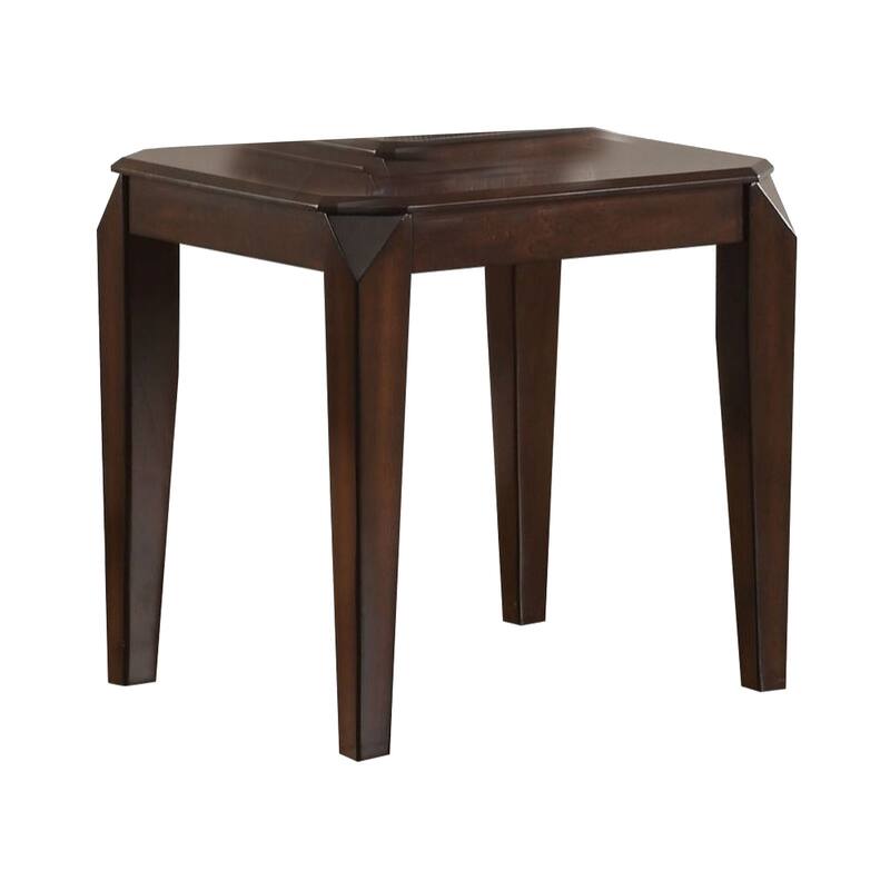 Wooden End table with Beveled Tapered Legs, Walnut Brown - Overstock ...