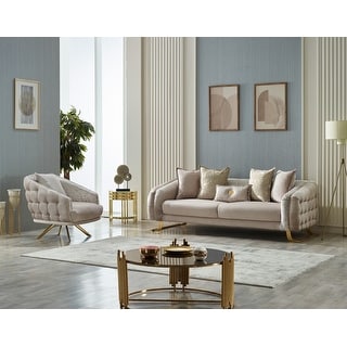 Larissa 3-Pieces One Sofa Two Chair Living Room Set, Metal Leg - Bed Bath & Beyond - 40261777