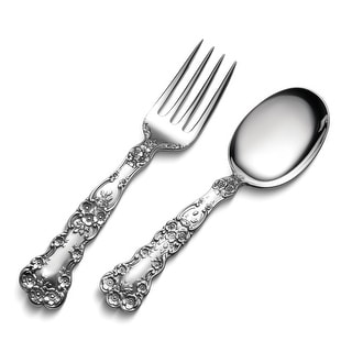 Curata Sterling Silver Buttercup 2-Piece Baby Flatware Set - Bed Bath ...