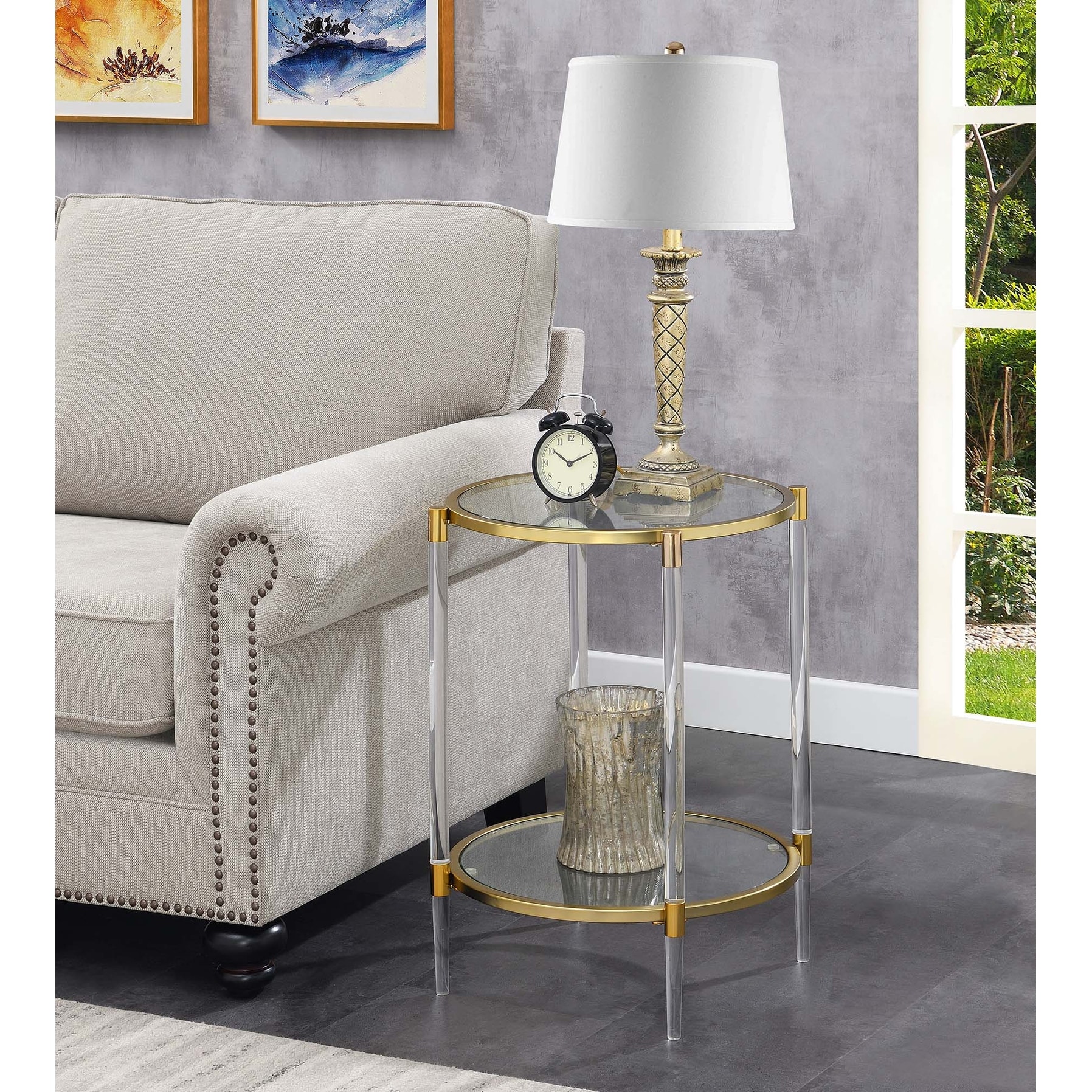 Convenience Concepts Royal Crest 3 Tier Glass End Table - On Sale - Bed ...