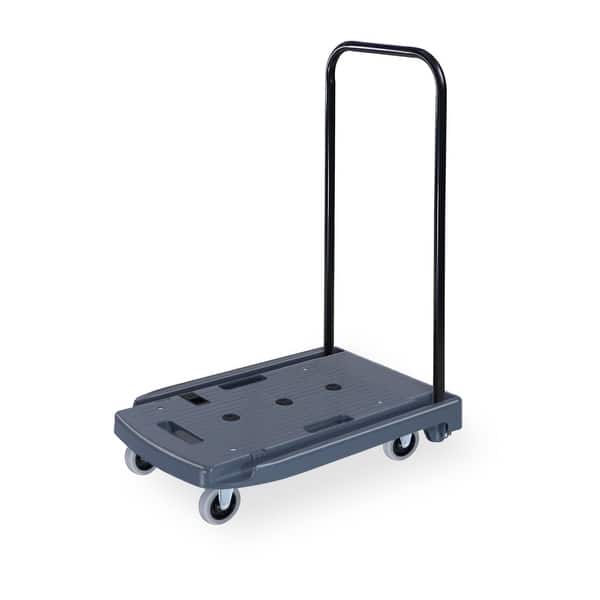 Plastic Steel Body Foldable Platform Trolley Push Hand Cart - N/A - Bed ...