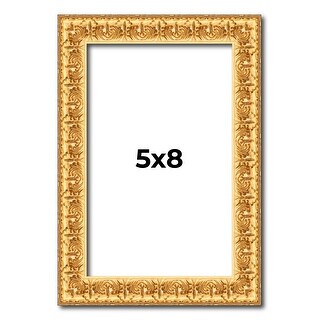 5x8 In Frame Gold Real Wood Picture Frame Width 1 inches | Interior ...