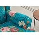 Accent Chair Side Chair Reception Chair with Wood Legs, Cyan Single ...