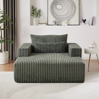 Corduroy Sponge Single Sofa Lounge Chair Fluffy Modern Sleeper Chair ...