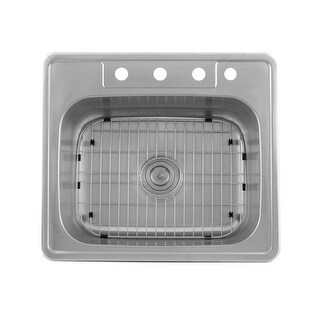 DAX Stainless Steel Single Bowl Top Mount Kitchen Sink, Brushed ...