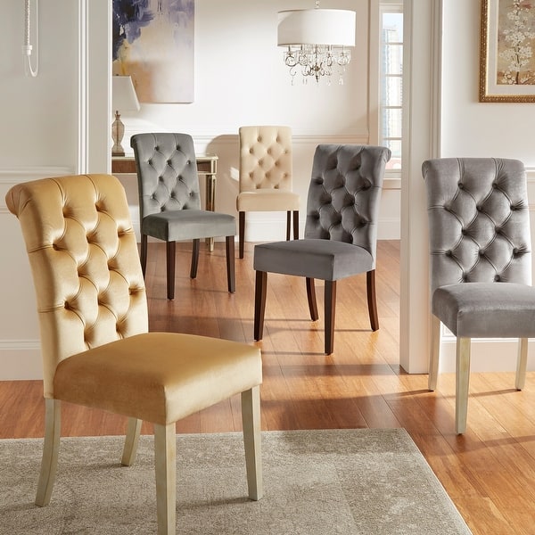 Benchwright Velvet Tufted Rolled Back Parsons Chairs (Set of 2) by ...