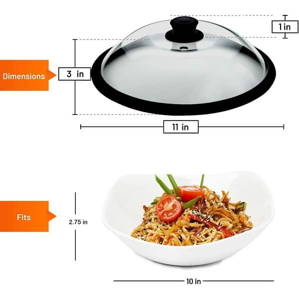 Bezrat Glass Microwave Cover With Black Silicone Base And Knob - Bed ...