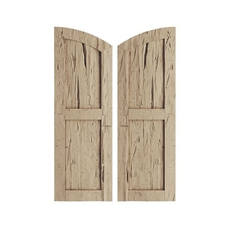 Timberthane Two Equal Flat Panel w/Elliptical Top Faux Wood Shutters ...