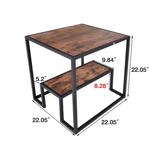 2-Tier Sturdy End Table Modern Nesting Coffee Table for Home Living ...