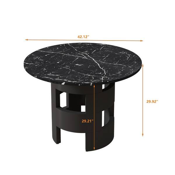 Modern Kitchen Round Dining Table with Printed Table Top - Bed Bath ...