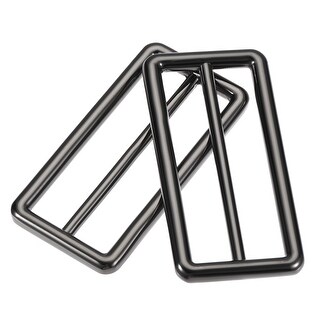 50mm(1.97") Metal Slide Strap Adjustable Buckle Fastener Black 6pcs ...