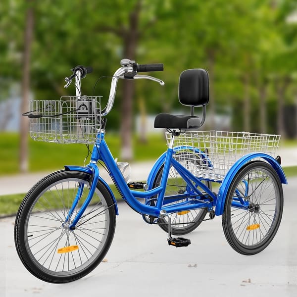 26" Adult Tricycle 3 Wheel Bikes 7 Speed Trike Bike - On Sale - Bed ...