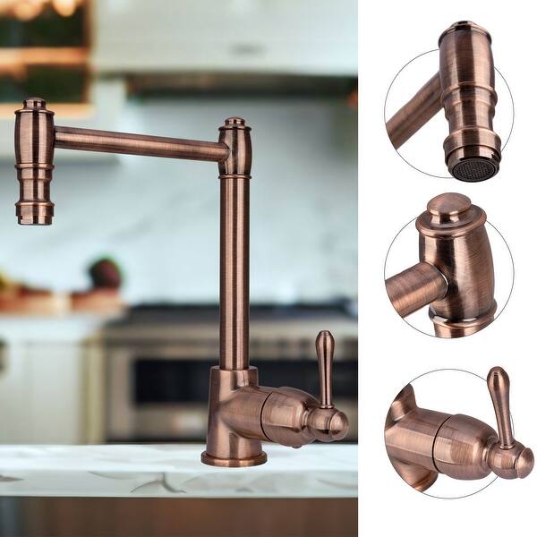 One-Handle Copper Widespread Kitchen Bar Faucet-5 Years Warranty - On ...