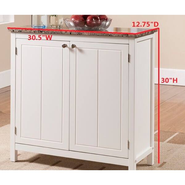 Pilaster Designs Blake Kitchen Island Cabinet - White & Marble Wood ...