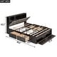 Platform Queen Size Wood Bed with Side Pull-out 4 Drawers, Flip-top ...