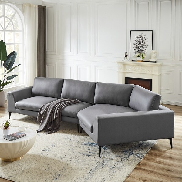 Air Leather Corner Sectional Sofa with Metal Legs huge corner wedge design Modern English Arm Sofa for living room Bed Bath Beyond 35650856