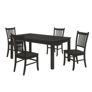 Rectangular Dining Table Set in Matte Black - Bed Bath & Beyond - 39092711