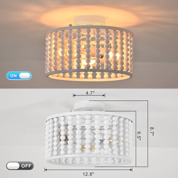 3-Light Bead Ceiling Light Semi Flush Mount - Bed Bath & Beyond - 37134865