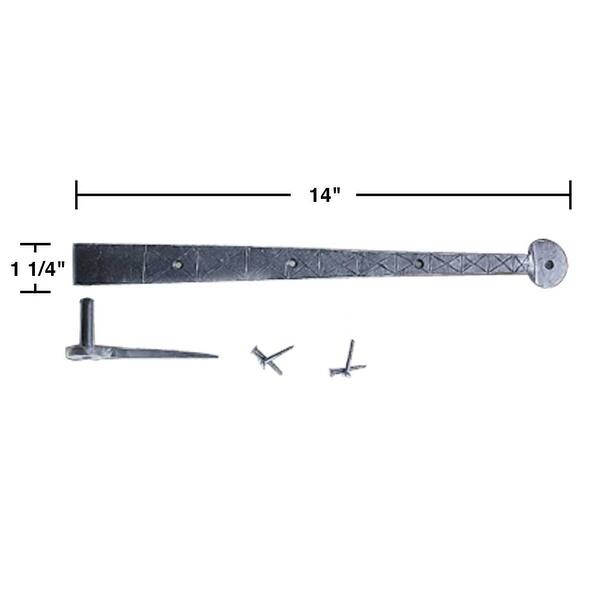 Renovators Supply Black Pintle Hinge 14" L Wrought Iron Bean Diamond ...