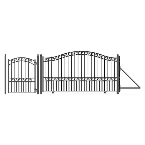 ALEKO Steel Single Sliding 18 ft Driveway Gate Paris Style with ...