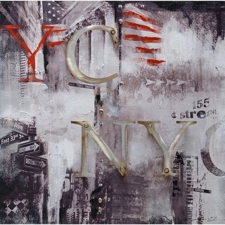 Modern Style Abstract Nyc Oil Painting Multicolor Saltoro Sherpi ...