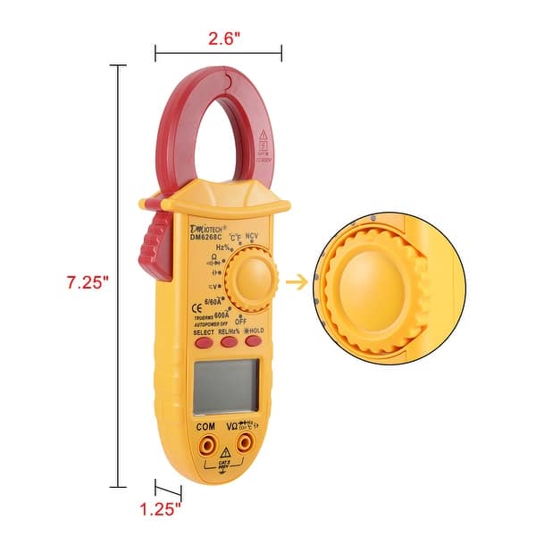DM6268C Digital Clamp Meter Multimeter Ammeter Voltage ACV DCV Ohm Mini ...