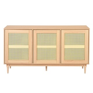 Rattan TV Stand for 65/70 inch TV with 3 Open Doors - Bed Bath & Beyond ...