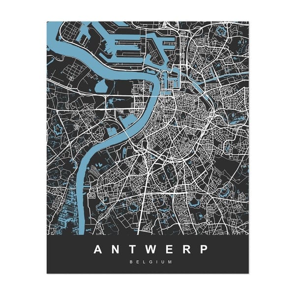 Antwerp Flanders Belgium Antwerp City Map Maps Tree Art Print/Poster ...