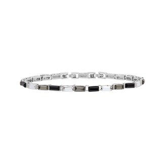 Emerald Cut Crystal Bracelet In Black Diamond And Jet - Bed Bath ...