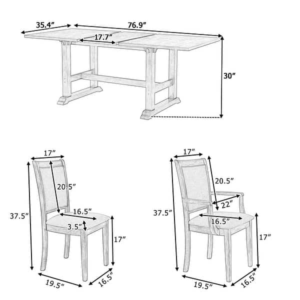 7 Piece Telescopic Stand Dining Table Set - Bed Bath & Beyond - 40437510