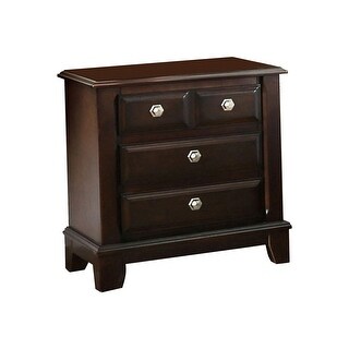 Litchville Contemporary Night Stand In Brown Cherry Finish - 29.38 H x ...