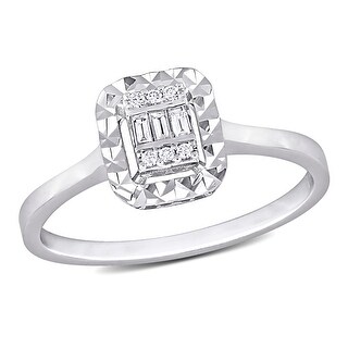 Miadora Parallel Baguette-Cut and Round-Cut Diamond Accent Ring in 14k ...