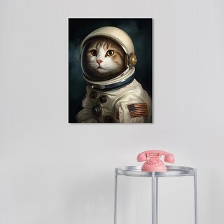 Wynwood Studio Canvas Animals Commander Neil Cat White and Cream White ...
