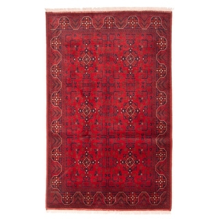 ECARPETGALLERY Hand-knotted Finest Khal Mohammadi Red Wool Rug - 4'2 x ...