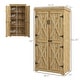 Outdoor Narrow Tool Shed with 3 Shelves and Lockable Door - Bed Bath ...