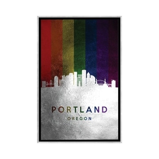 iCanvas "Portland Oregon Spectrum Skyline" by Adrian Baldovino Framed ...