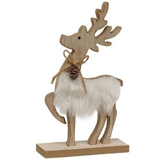Fuzzy Nordic Reindeer on Base - 10" high by 5.5" wide - Bed Bath ...