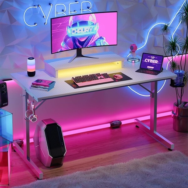 Small gaming desk with led lights store