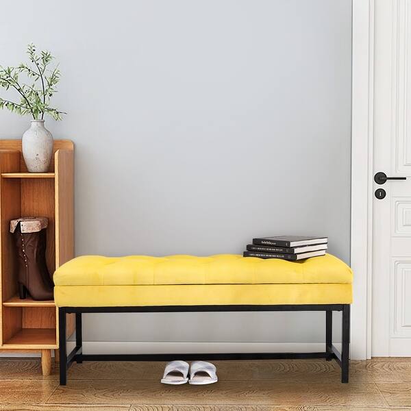 Modern Velvet Bench with Storage Space - Bed Bath & Beyond - 36050491