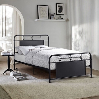 Queen Size Metal Platform Bed Mottled Silver - Bed Bath & Beyond - 37456974