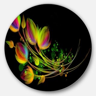 Designart 'Bright Bouquet' Digital Art Floral Disc Metal Artwork - Bed ...